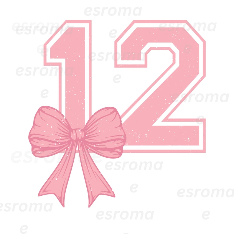 12th Birthday Pink Coquette Bow Png Svg, 12 Year Old Birthday Svg, Pink ...