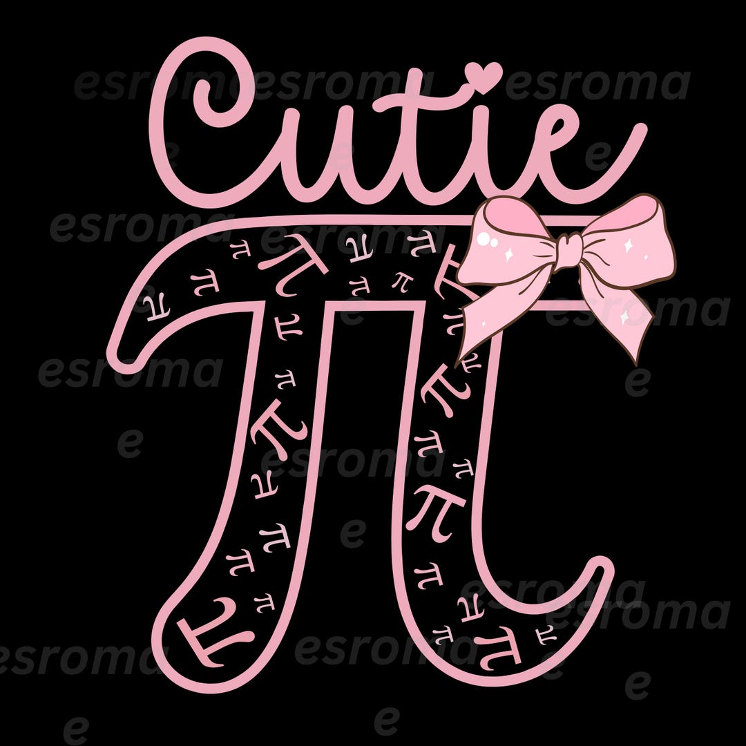Cute Pi Day Png, Pi Symbol Bow 3.14 - Etsy