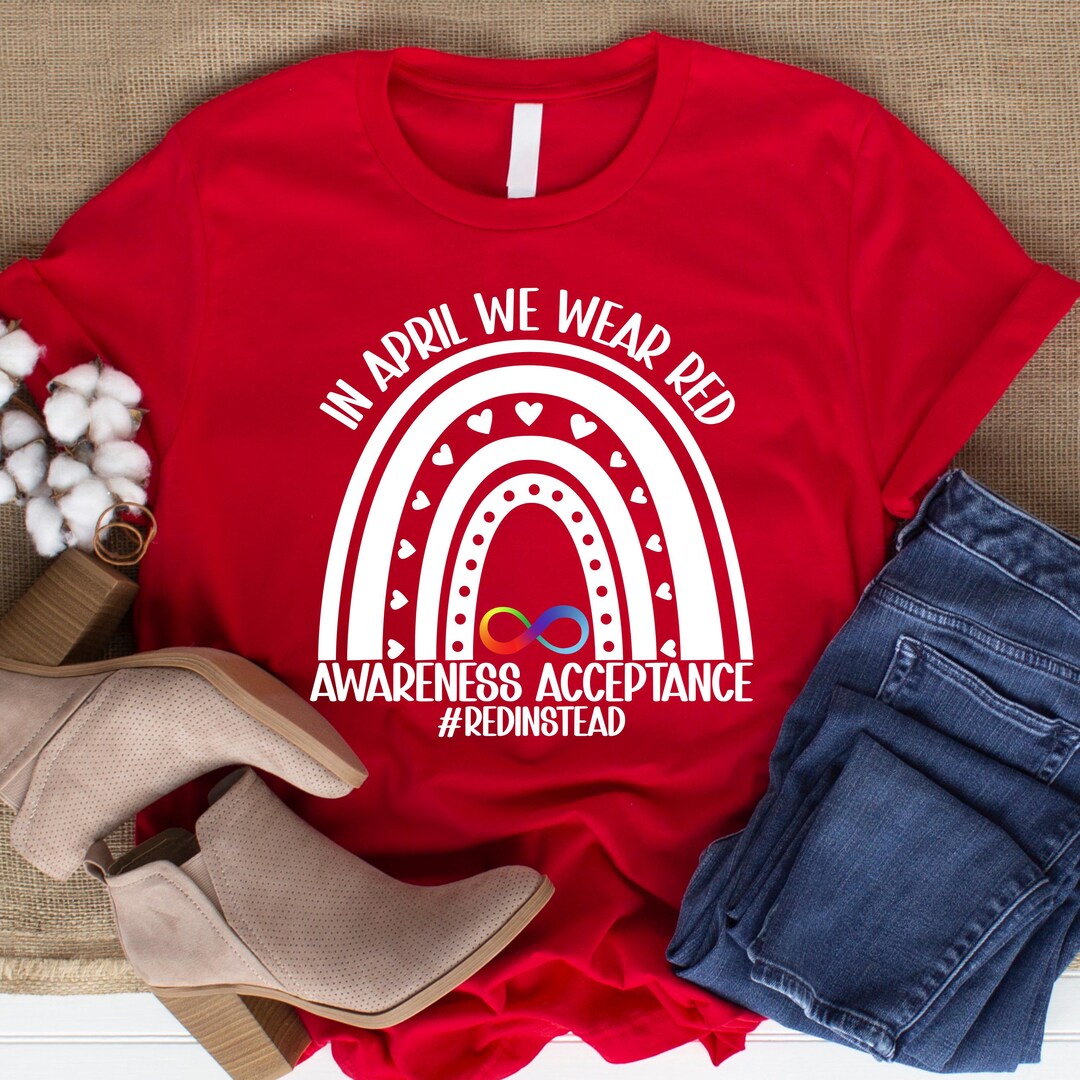 In April We Wear Red Autism Awareness Acceptance Red Instead Svg Png ...