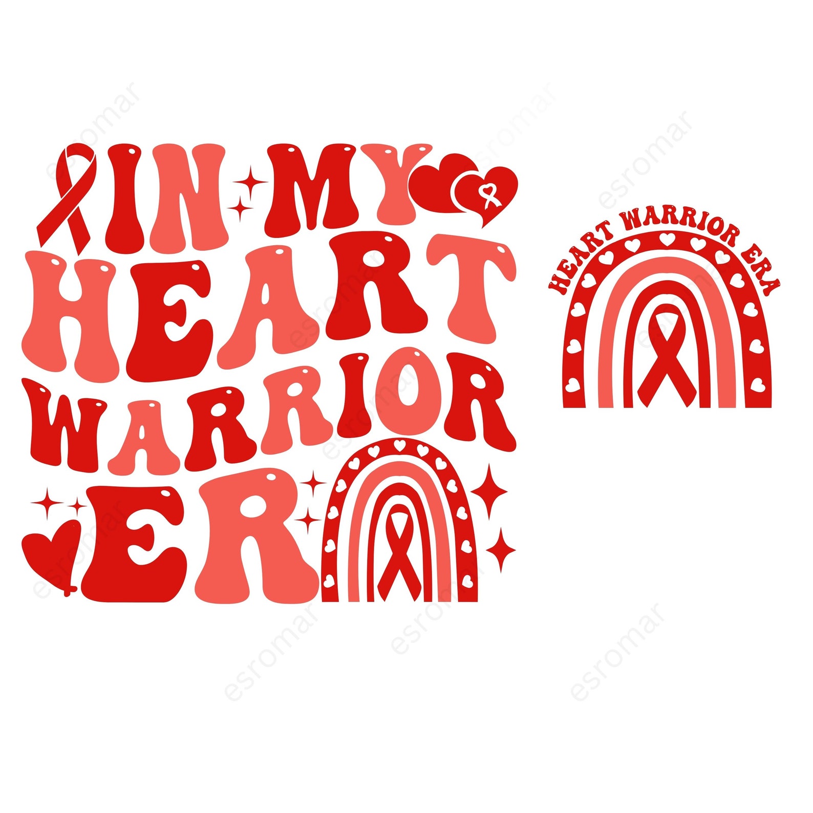 In My Heart Warrior Era CHD Svg Png, Heart Disease Awareness Ribbon Png ...