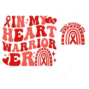 In My Heart Warrior Era CHD Svg Png, Heart Disease Awareness Ribbon Png ...