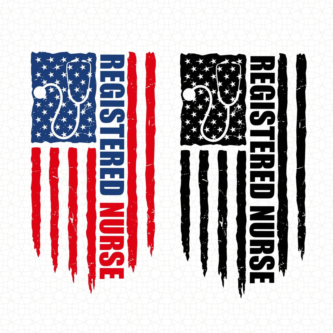 Registered Nurse Patriotic American Flag PNG, RN Nursing Student ...