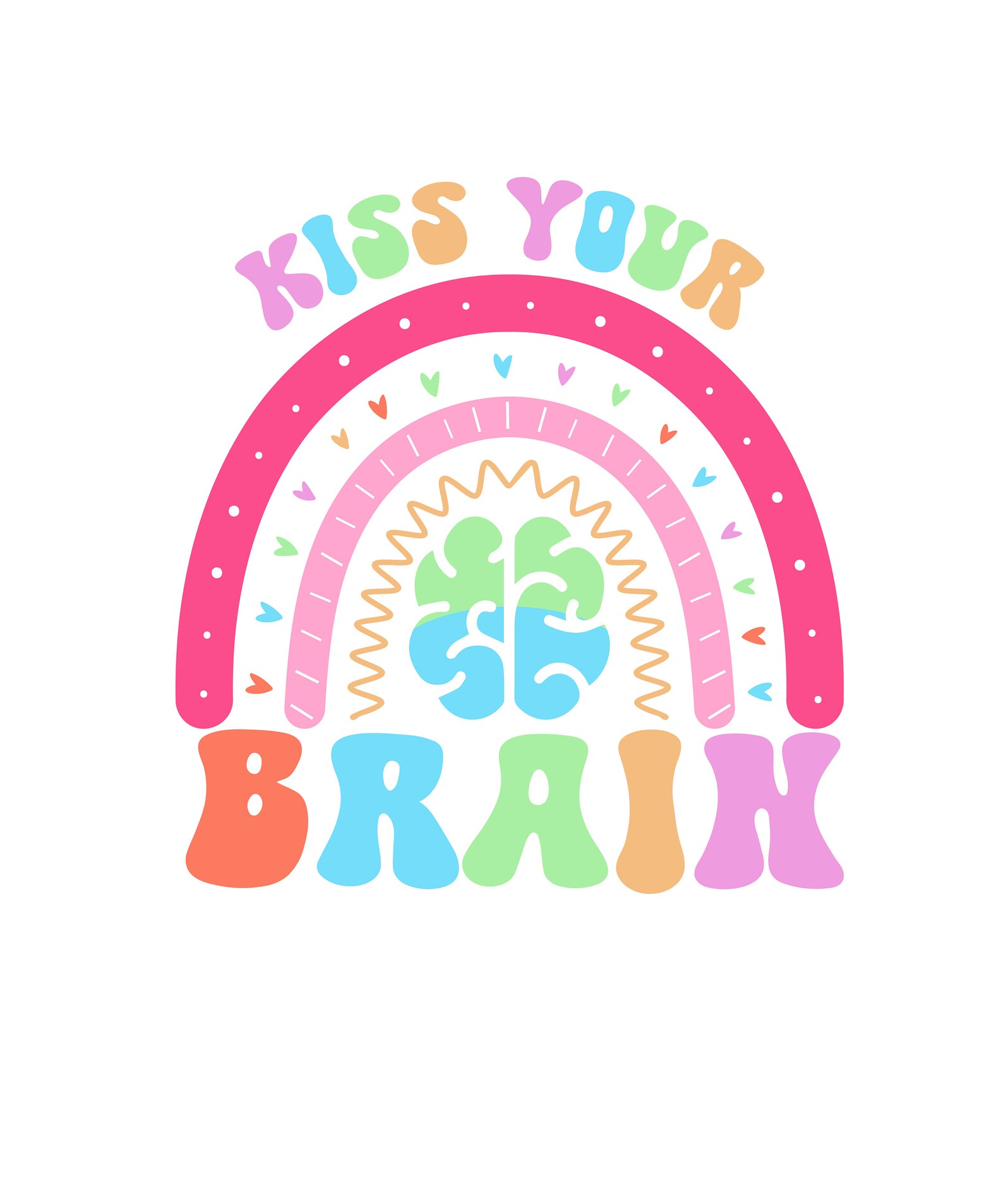 Kiss Your Brain Png Svg, Retro Teacher Shirt Png, Brain Day Png ...