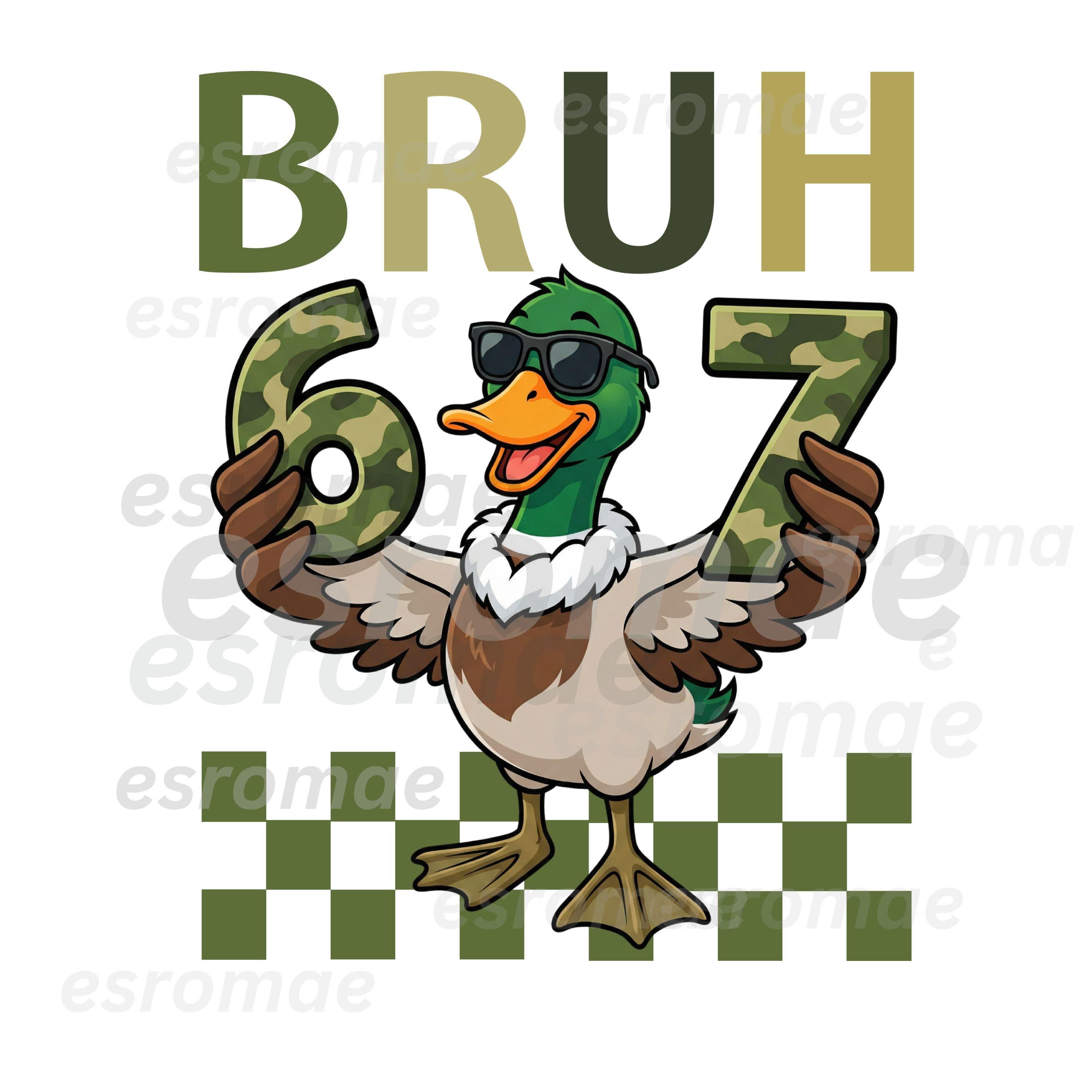 Funny Six Seven Meme Duck Kids Bruh Png, 67 Camo Hunting - Etsy