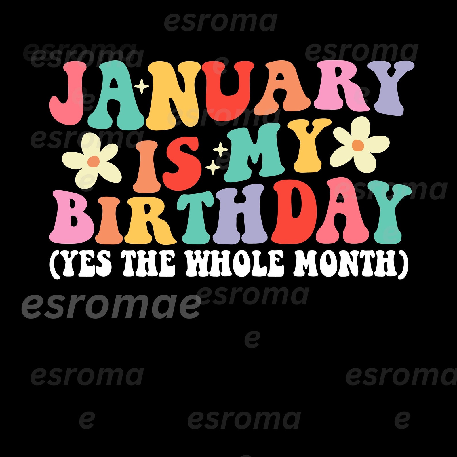 January is My Birthday Yes the Whole Month Svg Png, Cute Groovy Gift ...