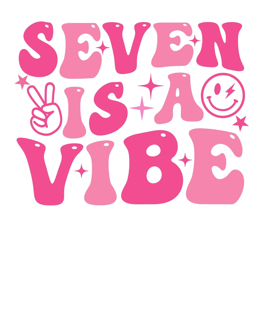 Seven is A Vibe Svg Png, Groovy 7th Birthday Party Png, 7 Years Old ...