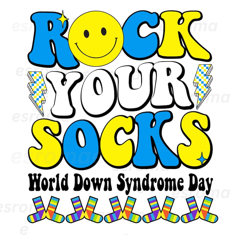 Rock Your Socks World Down Syndrome Awareness Day Svg Png, Ribbon WDSD ...