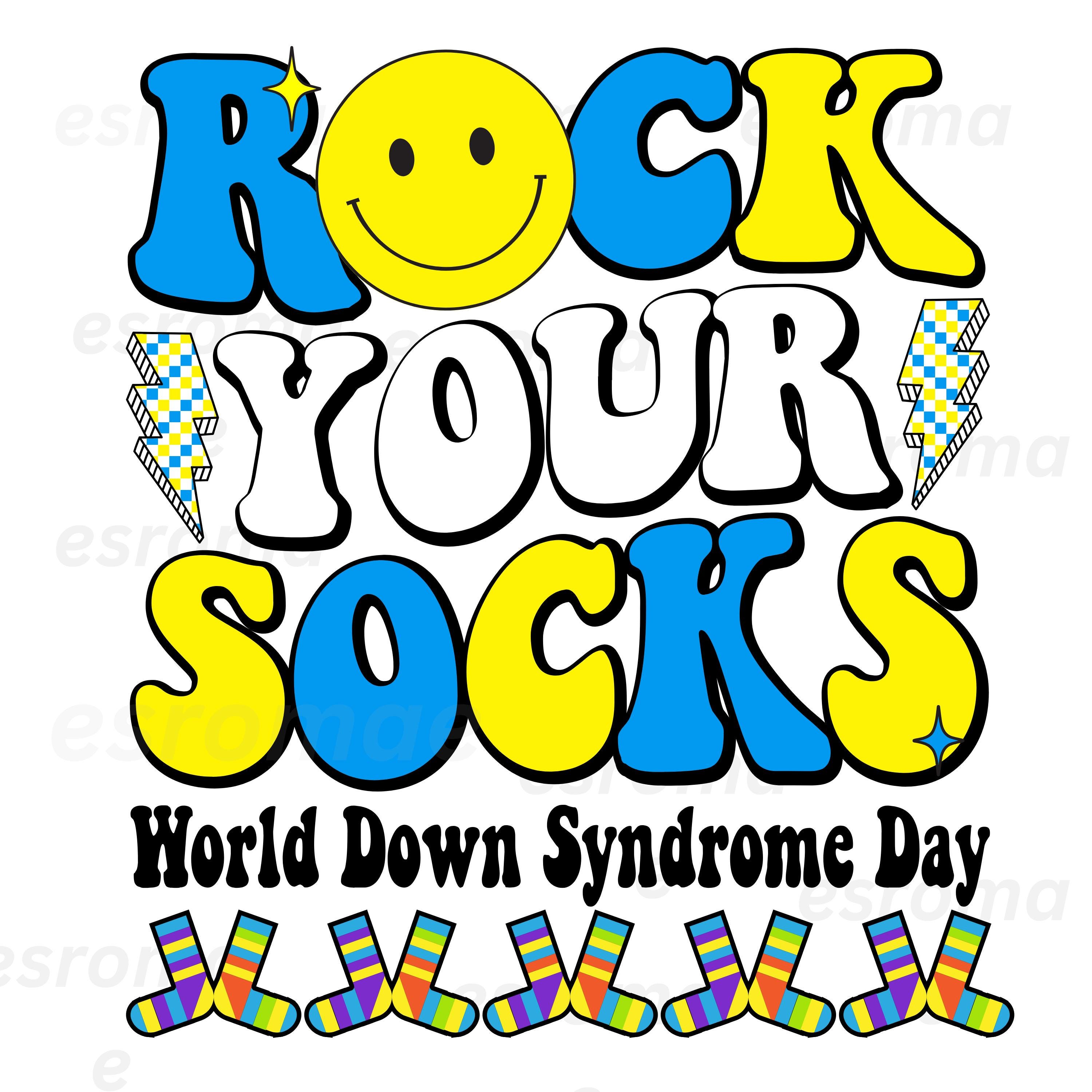 Rock Your Socks World Down Syndrome Awareness Day Svg Png, Ribbon WDSD ...