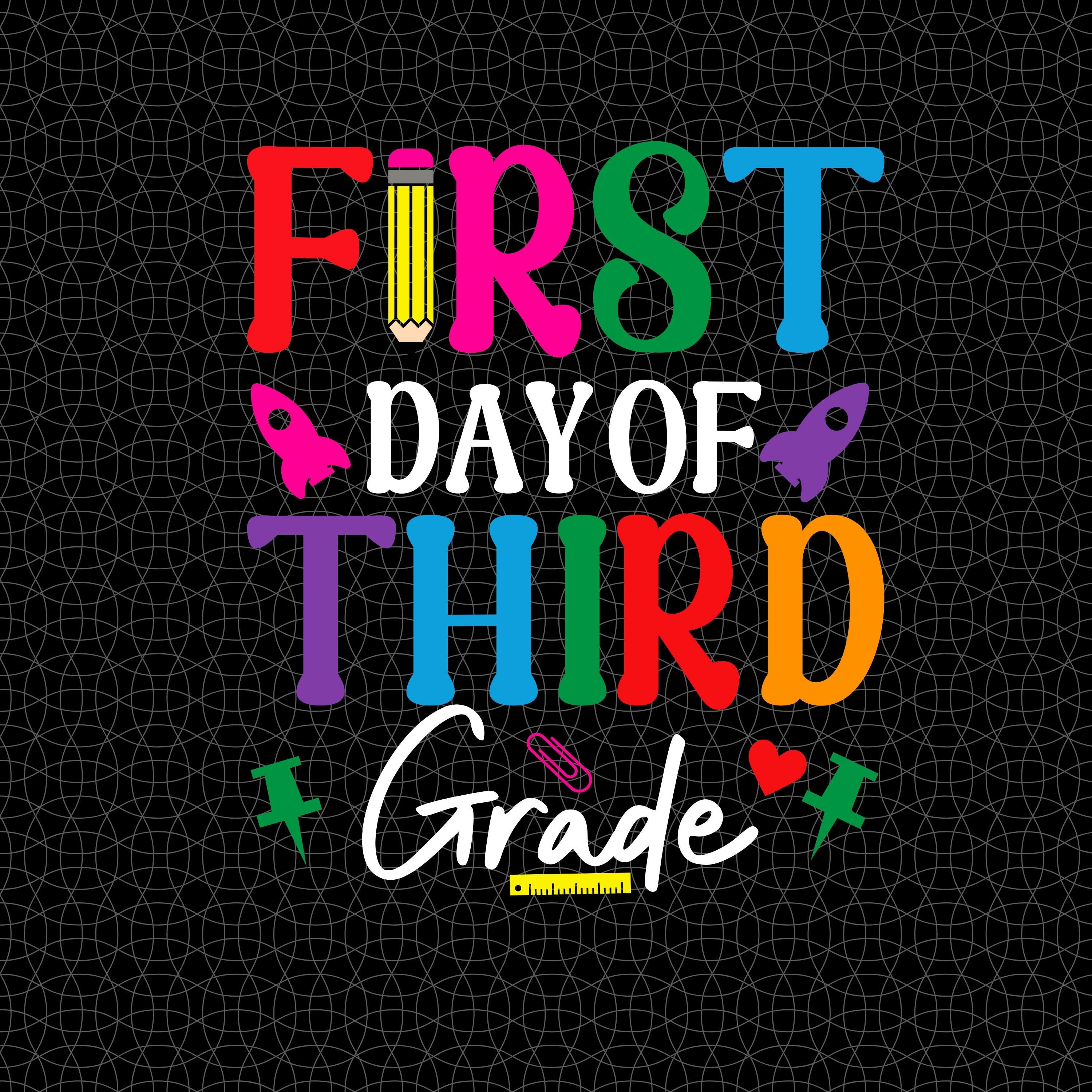 Retro First Day of Third Grade Svg Png, Team Students Back to School ...