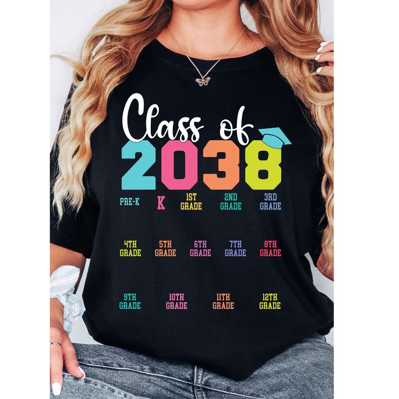 Class of 2038 Svg Png, Pre K to 12th Grade With Checkmarks, Back to ...