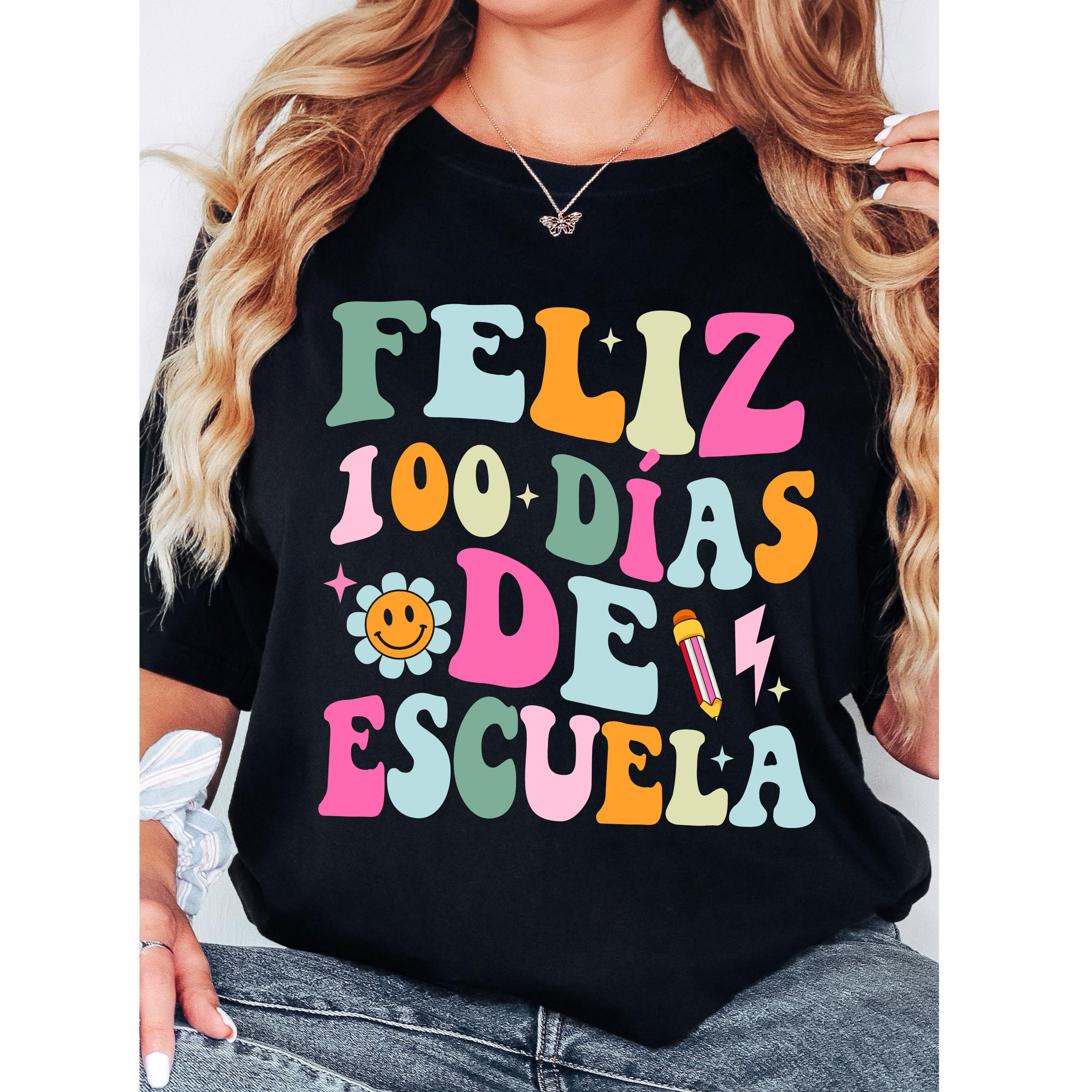 Feliz 100 Días De Escuela Svg Png, 100th Day of School in Spanish Svg ...