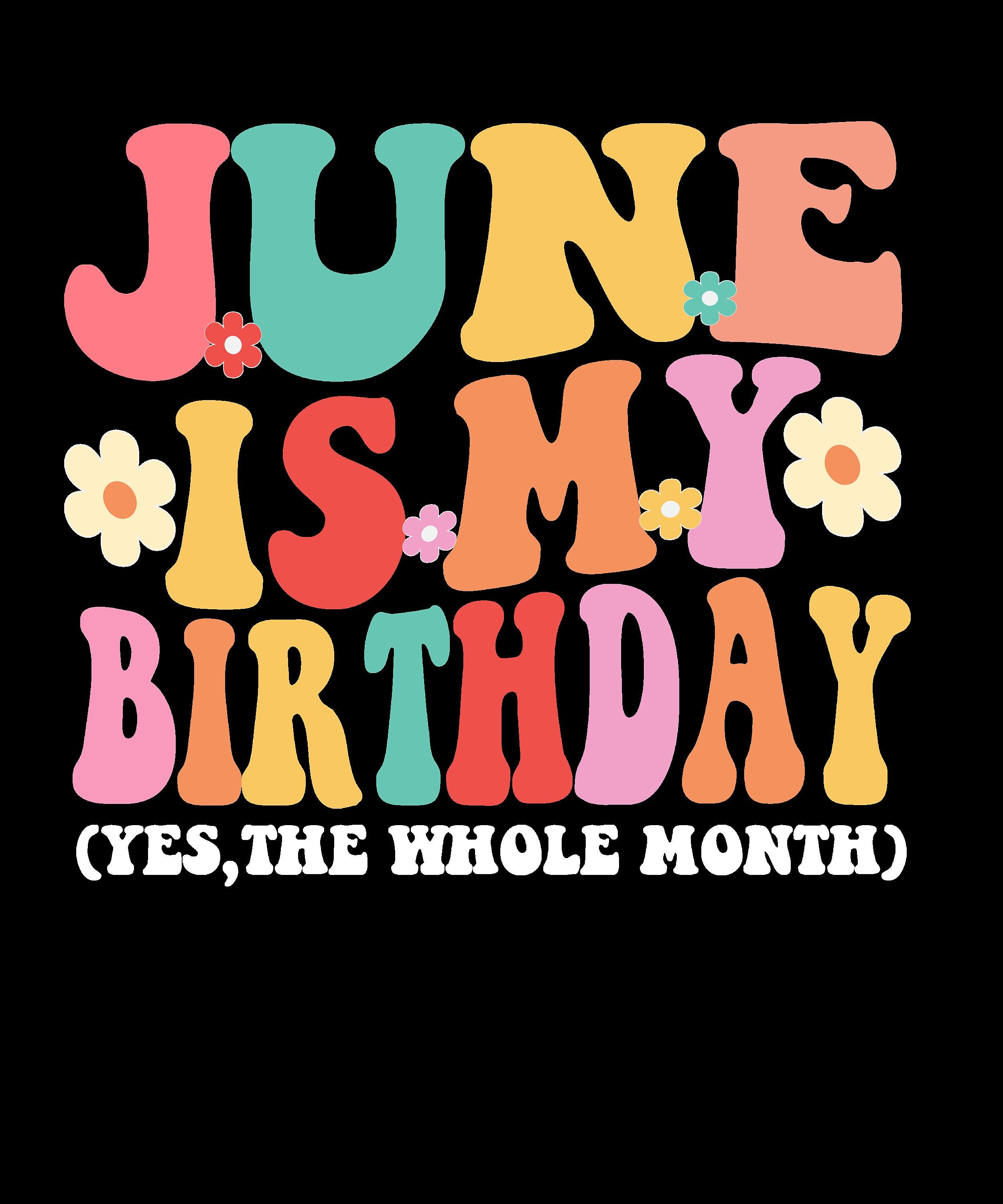 Funny Birthday PNG SVG, June is My Birthday Yes the Whole Month ...