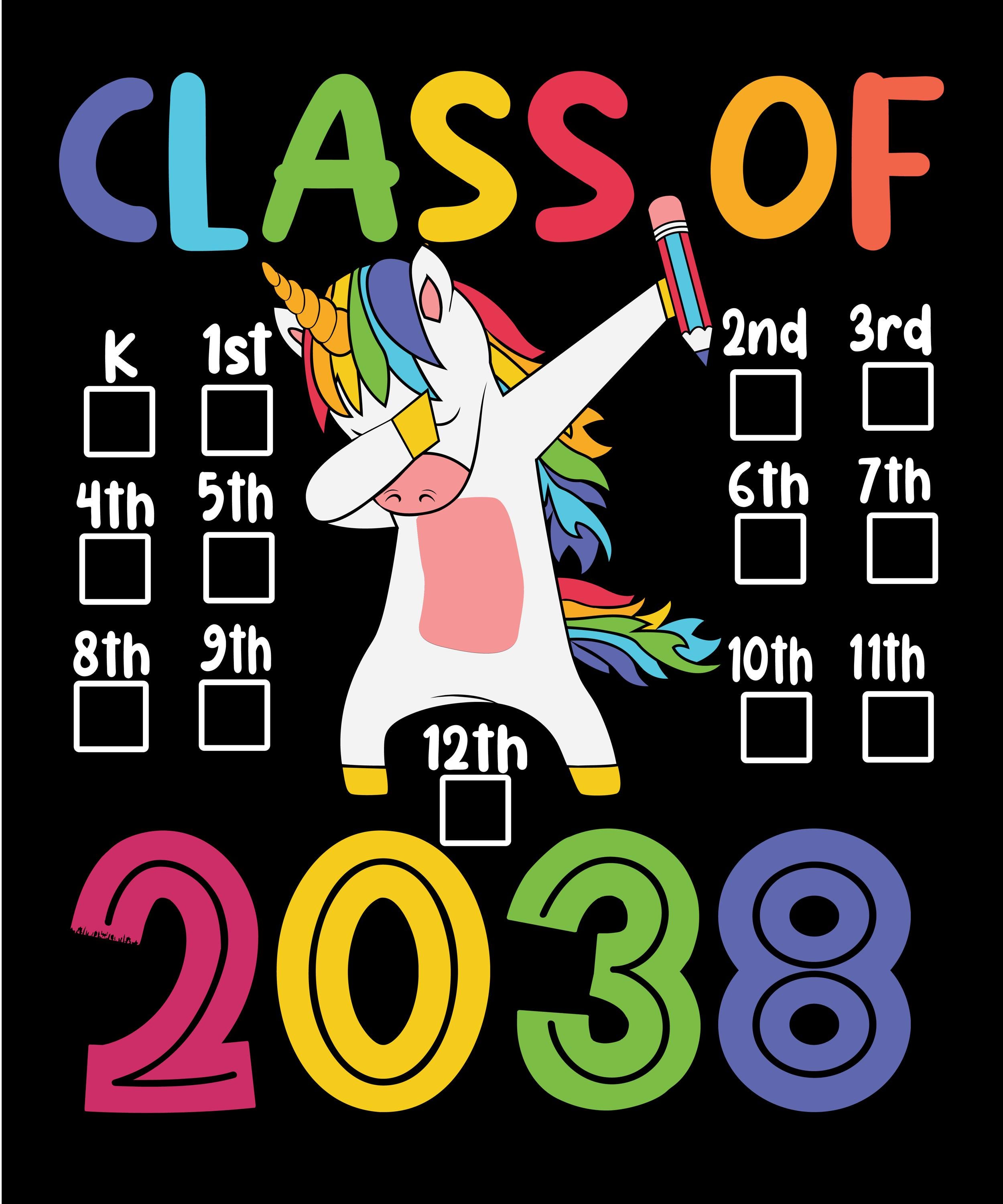 Class of 2038 Svg Png, Graduation Png, First Day of School Design ...
