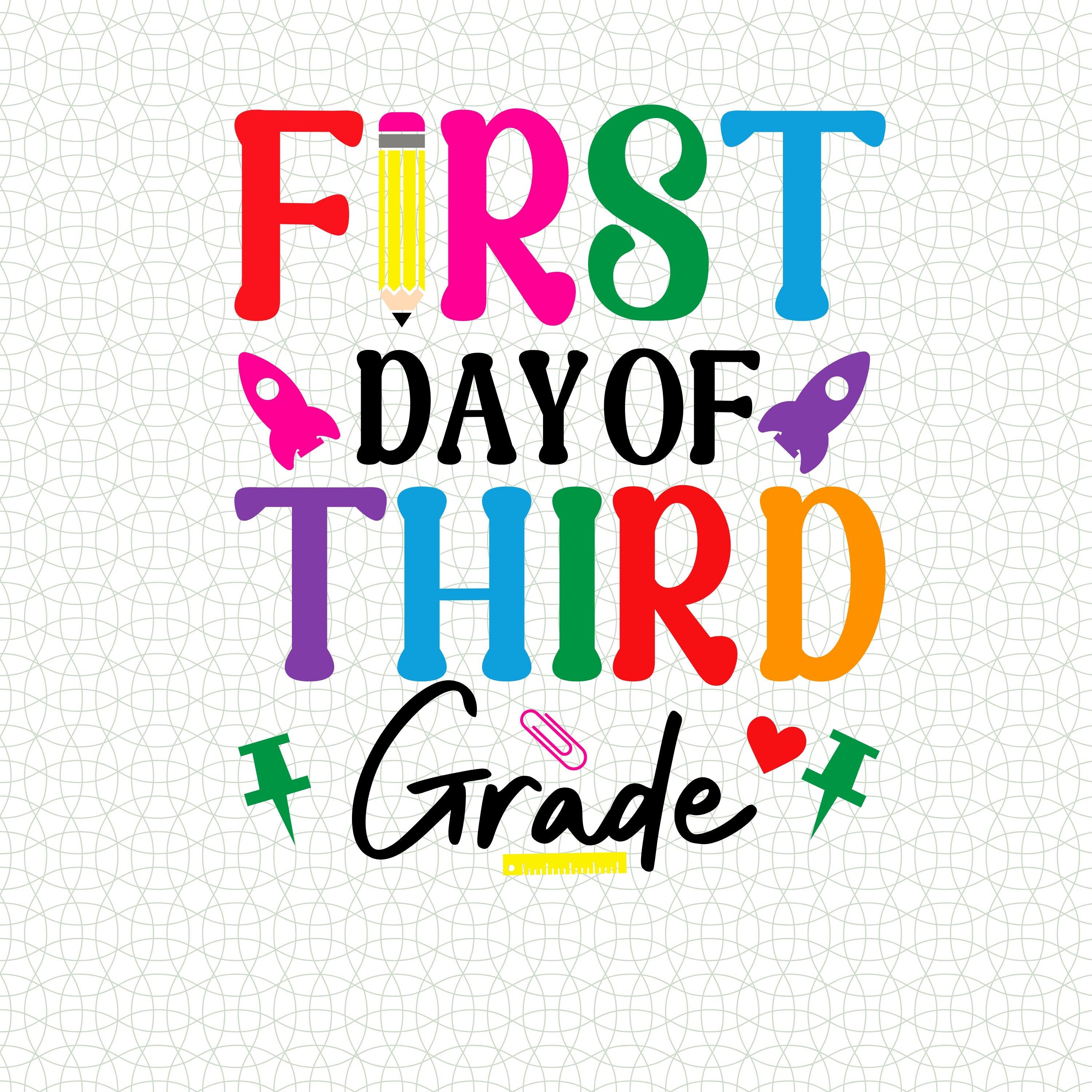 Retro First Day of Third Grade Svg Png, Team Students Back to School ...