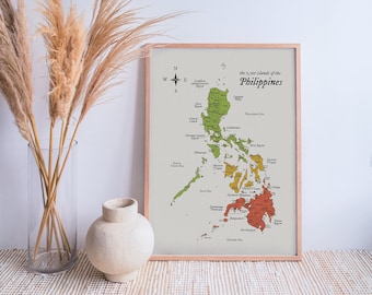 Philippines Map Poster Download - Etsy