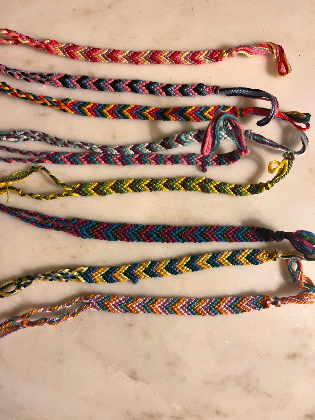 Chevron Bracelets String Bracelets Customizable Handmade - Etsy