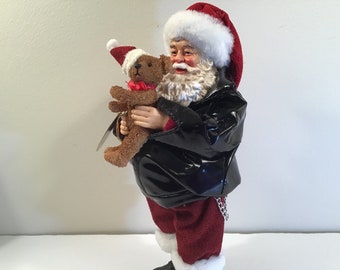 Leather Jacket Santa - Etsy