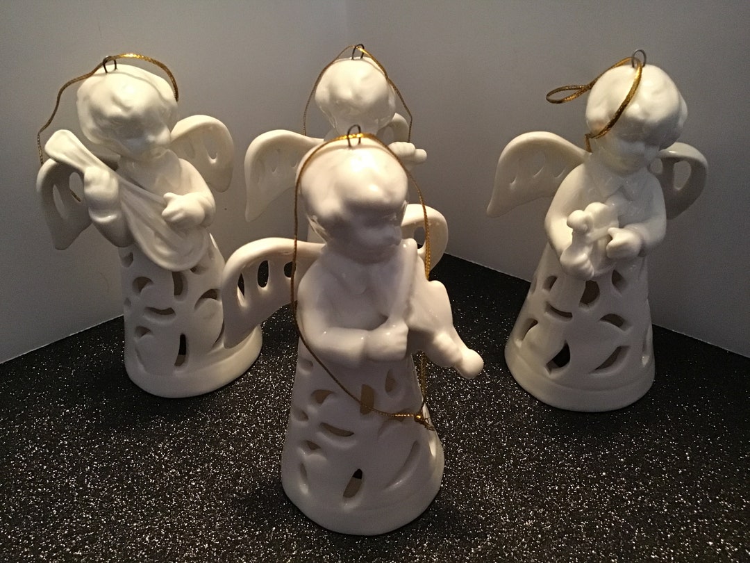Set of 4 Musical Angel Figurines, Collectible, Vintage, Tree Decoration ...