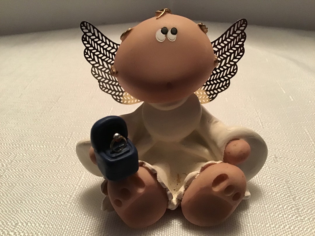 Angel Cheeks Holding Engagement Ring Shower Gift Cake Topper 2001 Russ ...