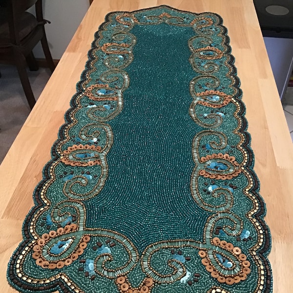 Beaded Table Runner - Etsy