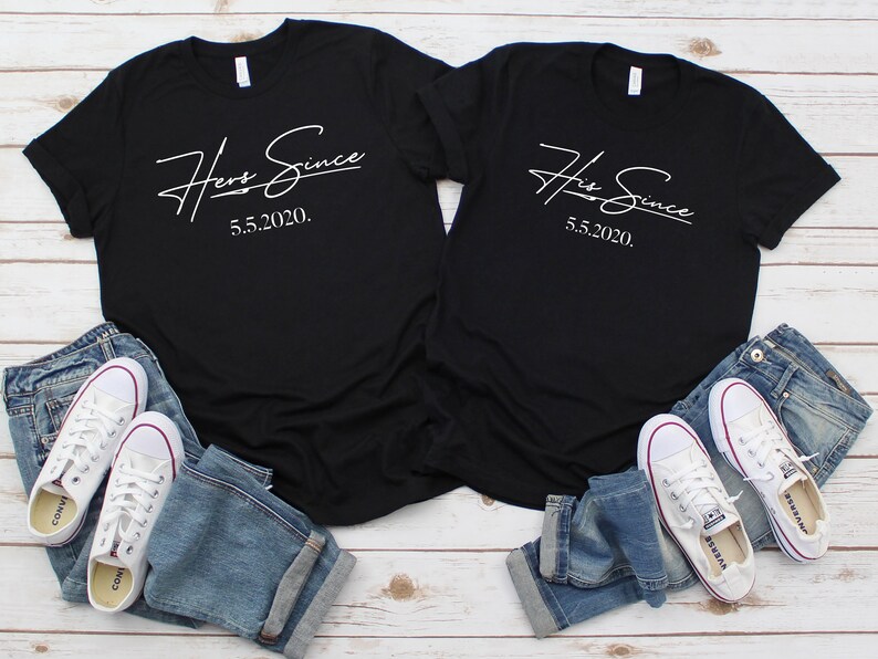 Hers Since His Since, Matching Couple, Mr and Mrs Shirts, Matching ...
