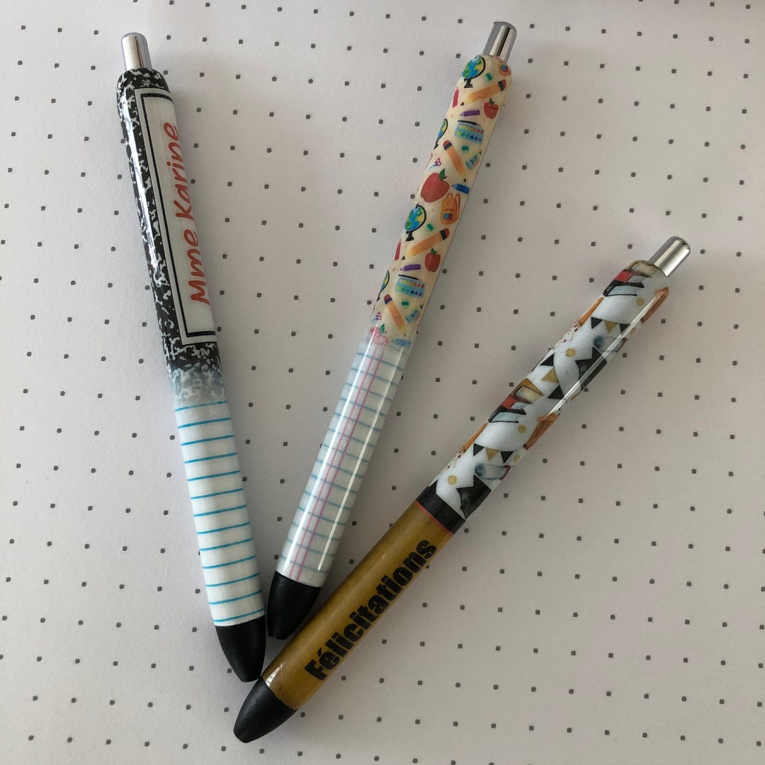 School Pen, Pen for Teacher, 1 Personalized Pen, Gel Pen, Epoxy Pen - Etsy
