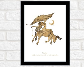 Taurus Zodiac Astrology Digital Print Poster | Etsy