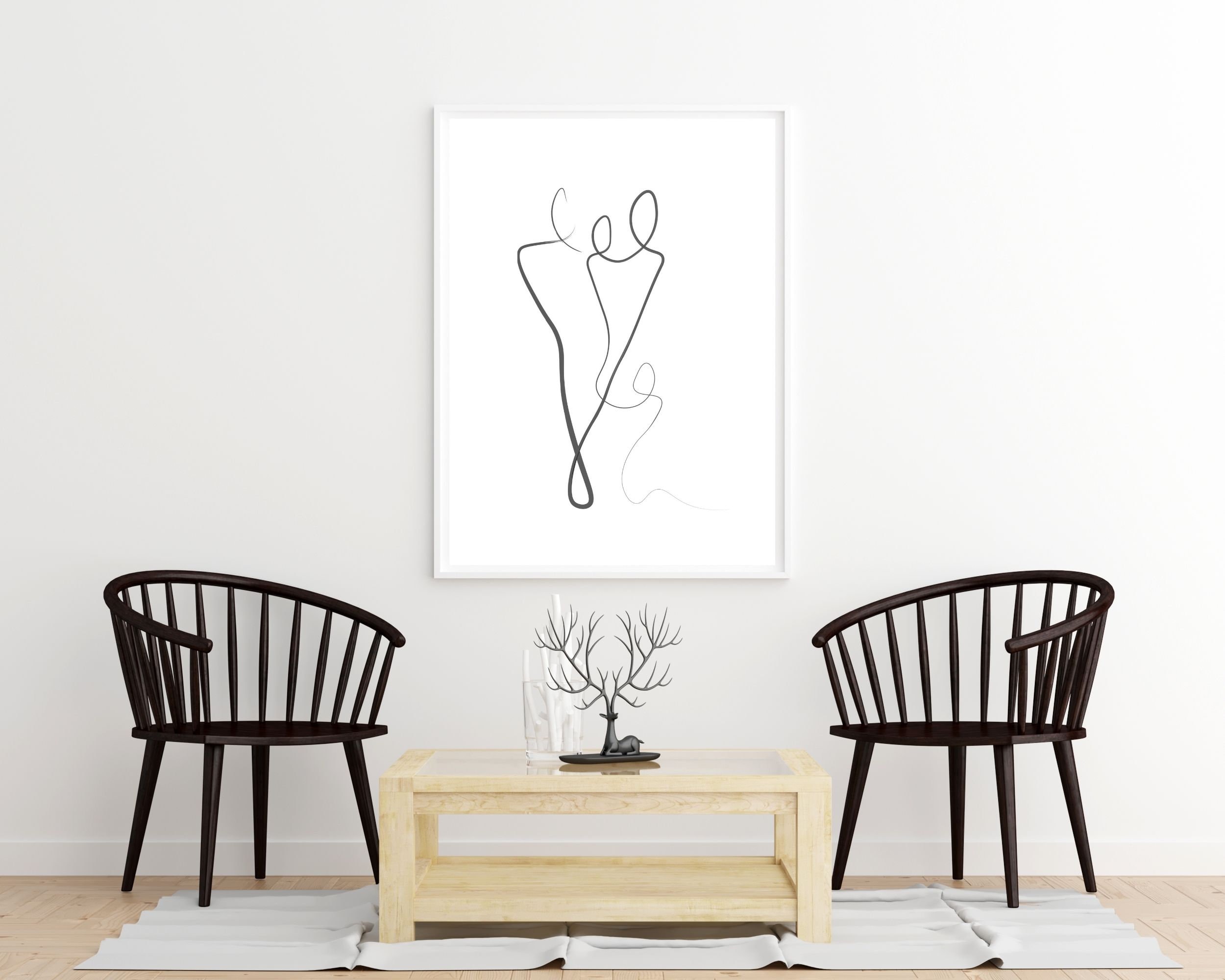 Family of Four Line Art V2 | Family Art | Abstract Wall Print ...