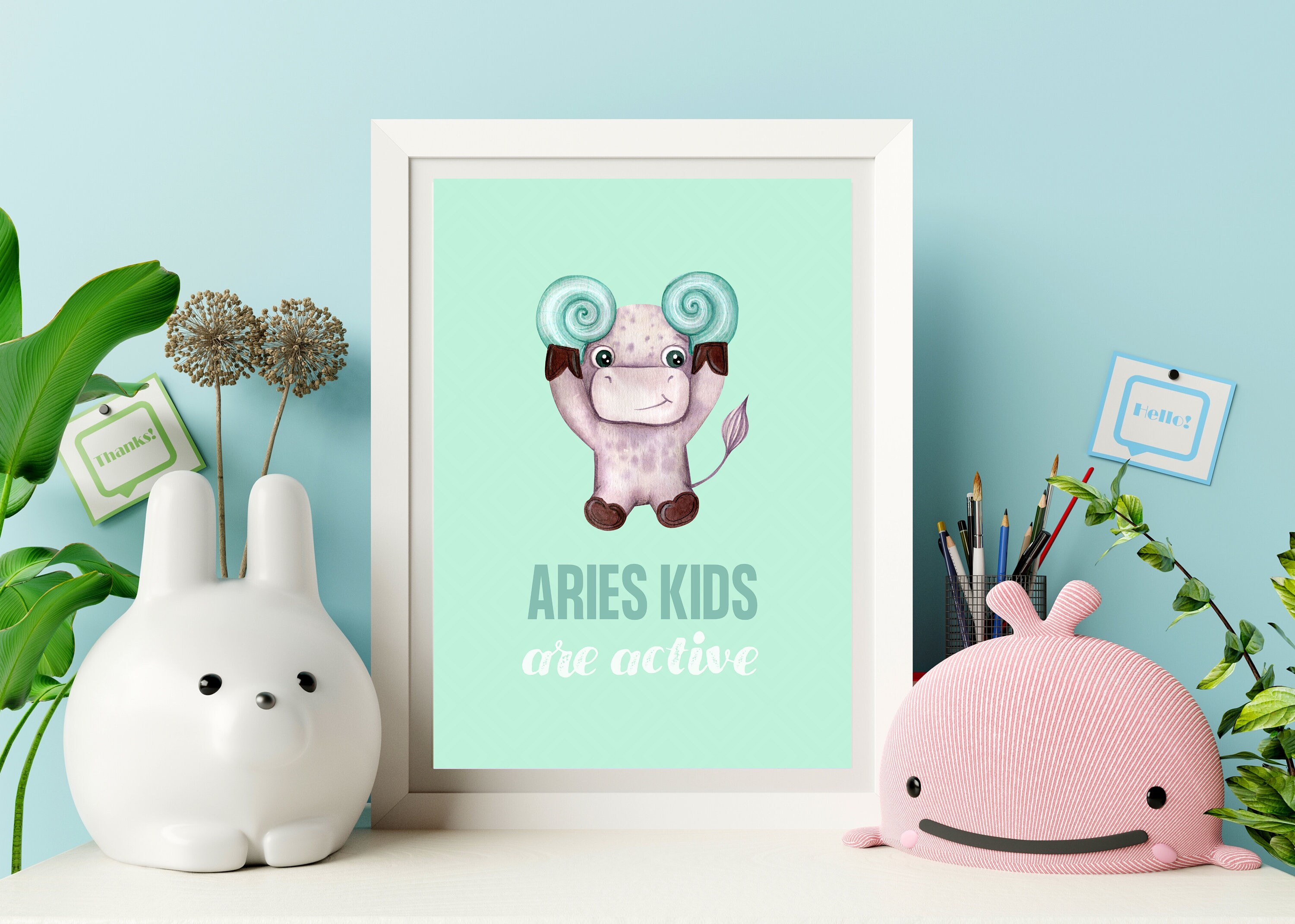 Aries Kids Kids Zodiac Wall Art Digital Download Art Home Decor ...