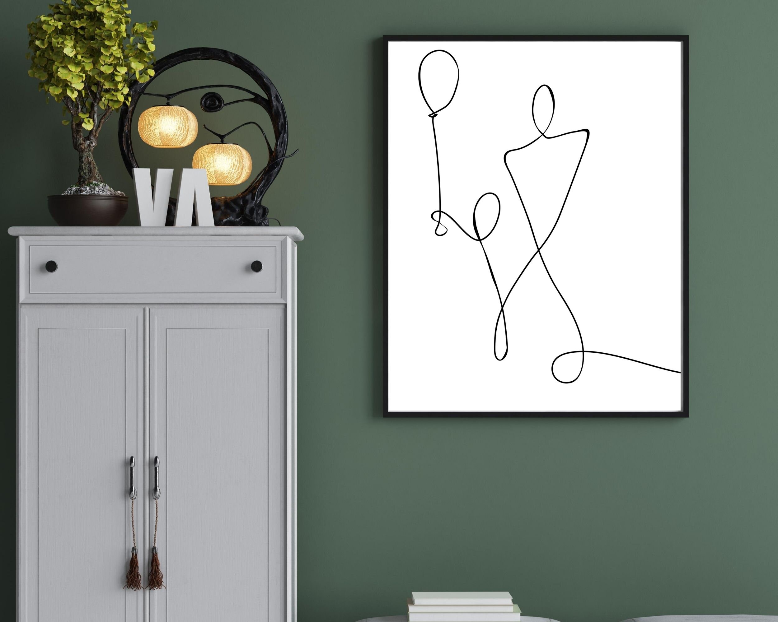 Father and Child Line Art Granddad and Child Abstract Wall - Etsy