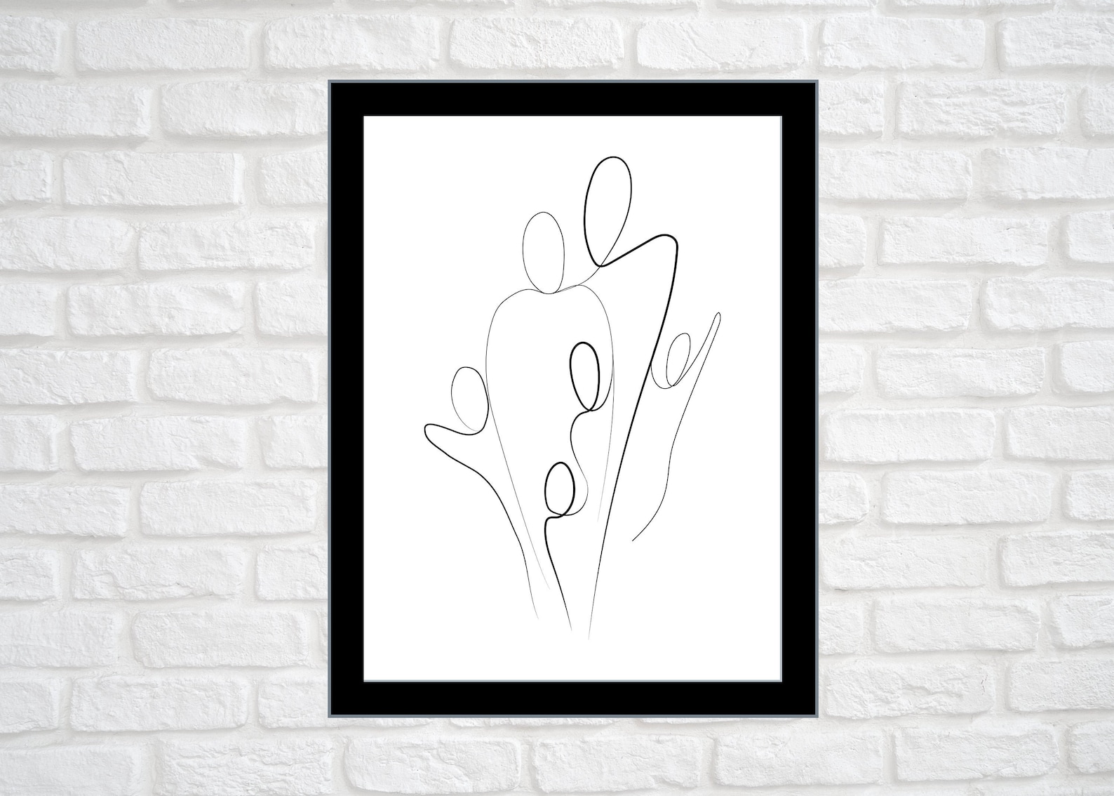 Family of Six Line Art | Family Art | Abstract Wall Print | Minimalist ...