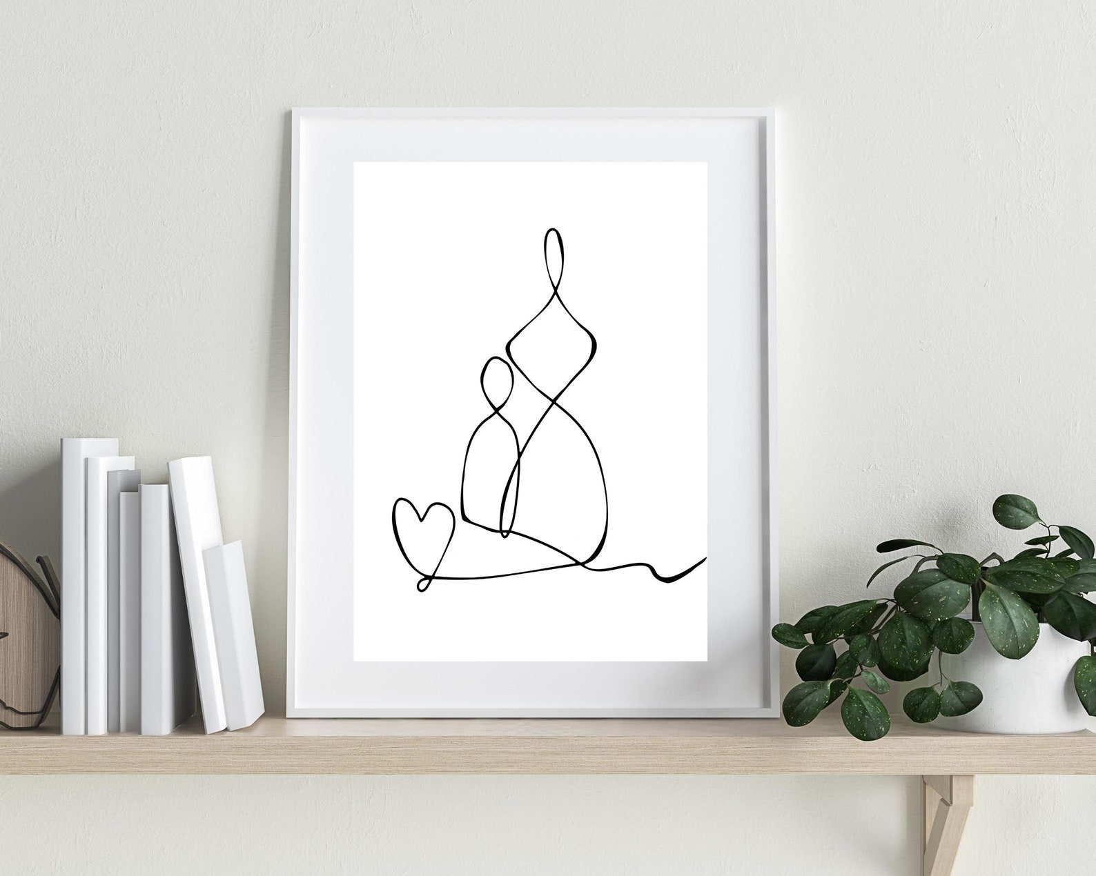 Mother and Child Line Art Grandmother and Child Abstract - Etsy