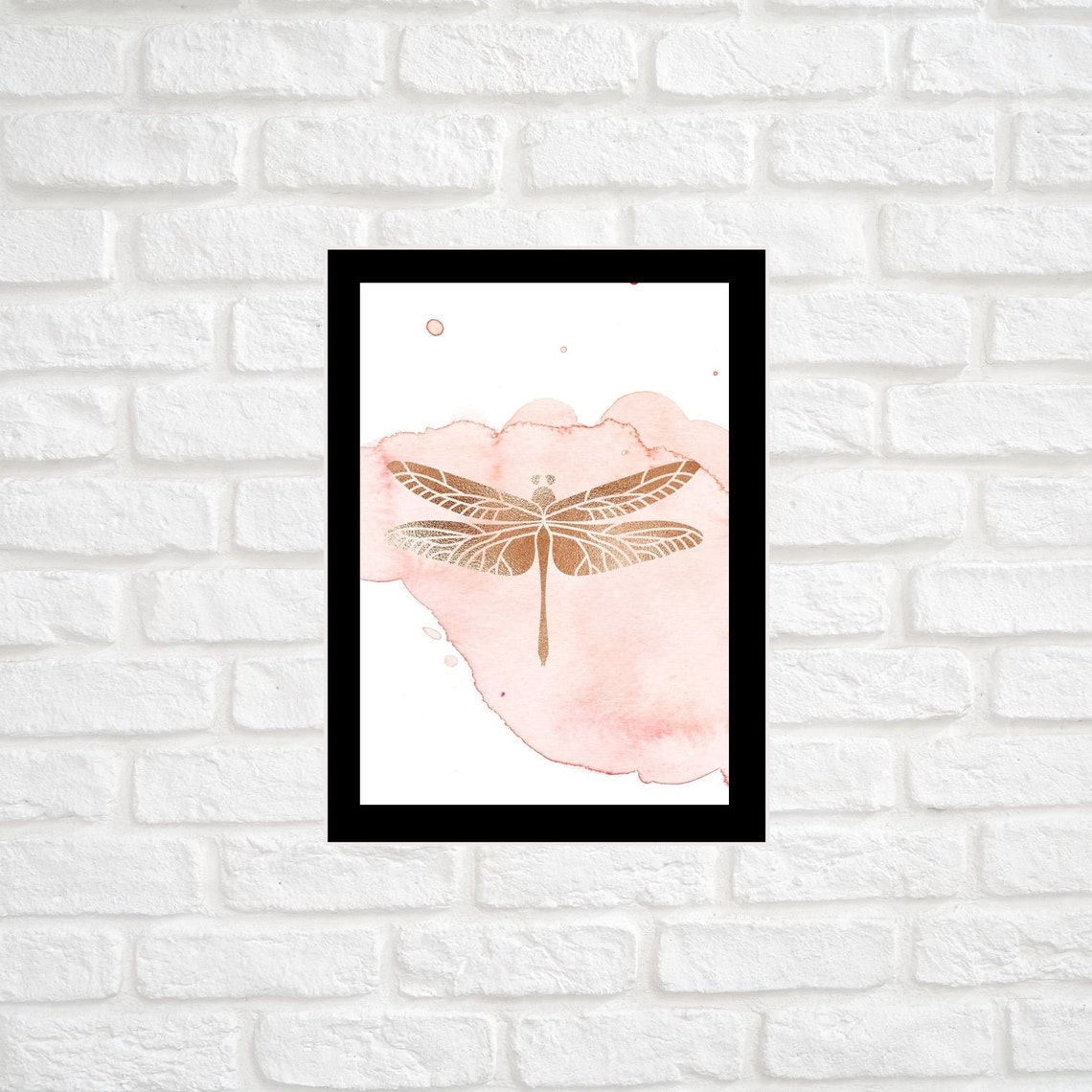 Geometric Dragonfly Watercolour Wall Art Digital Art - Etsy