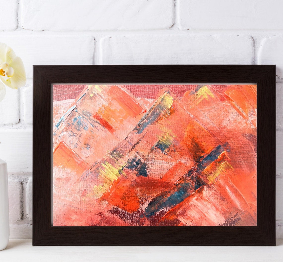 Abstract Wall Art Acrylic Art Red and Orange Art Landscape Printable ...