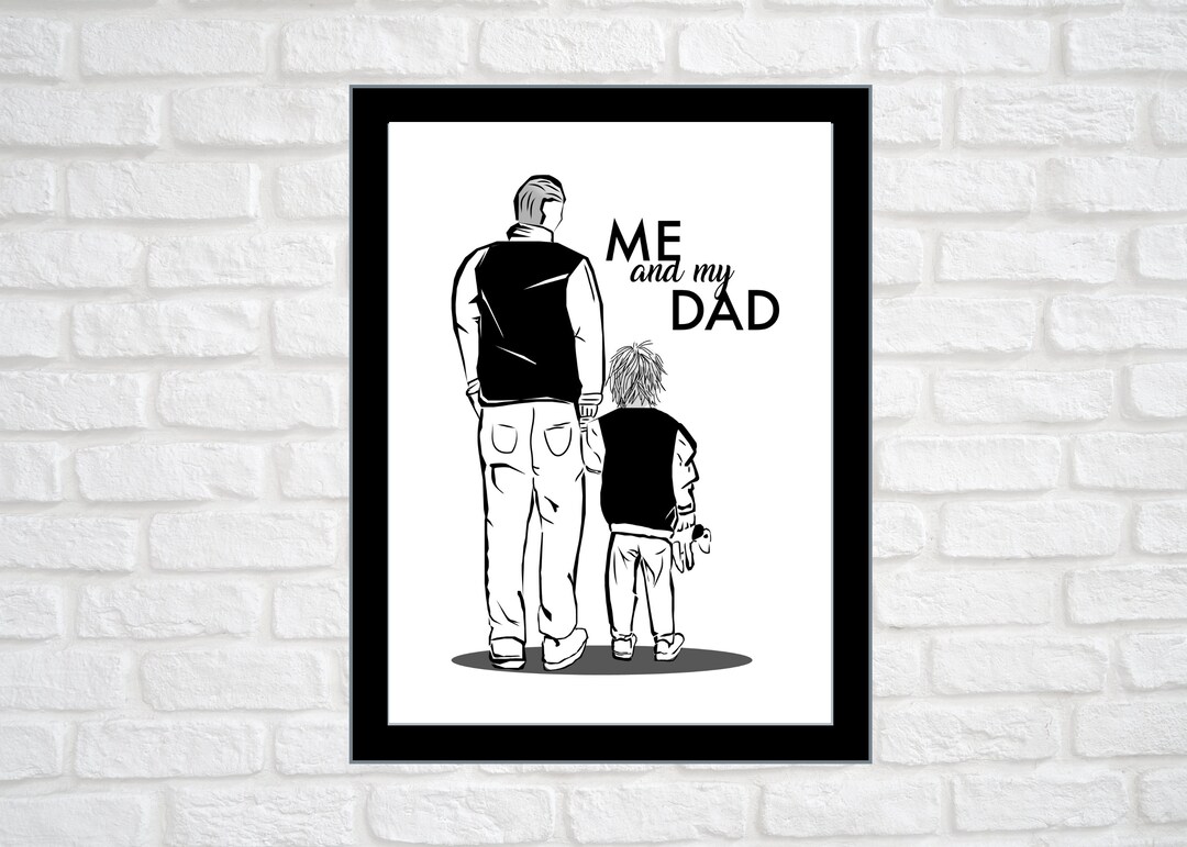 Dad and Son Art | Dad and Child | Abstract Wall Print | Minimalist ...