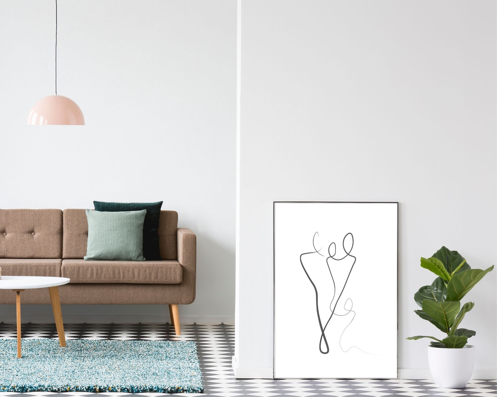 Family of Four Line Art V2 | Family Art | Abstract Wall Print ...