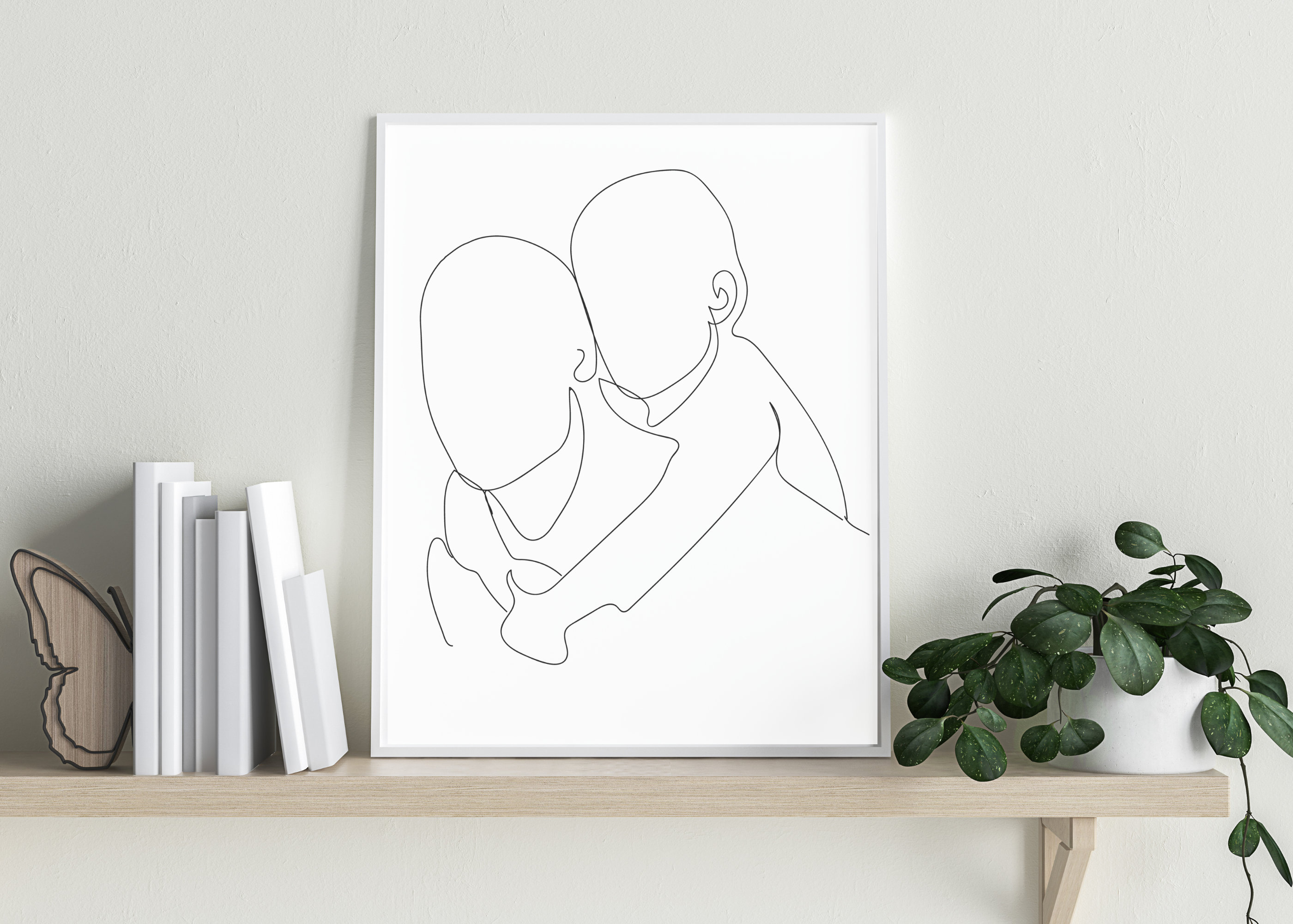 Father and Son Line Art | Dad and Child | Abstract Wall Print ...