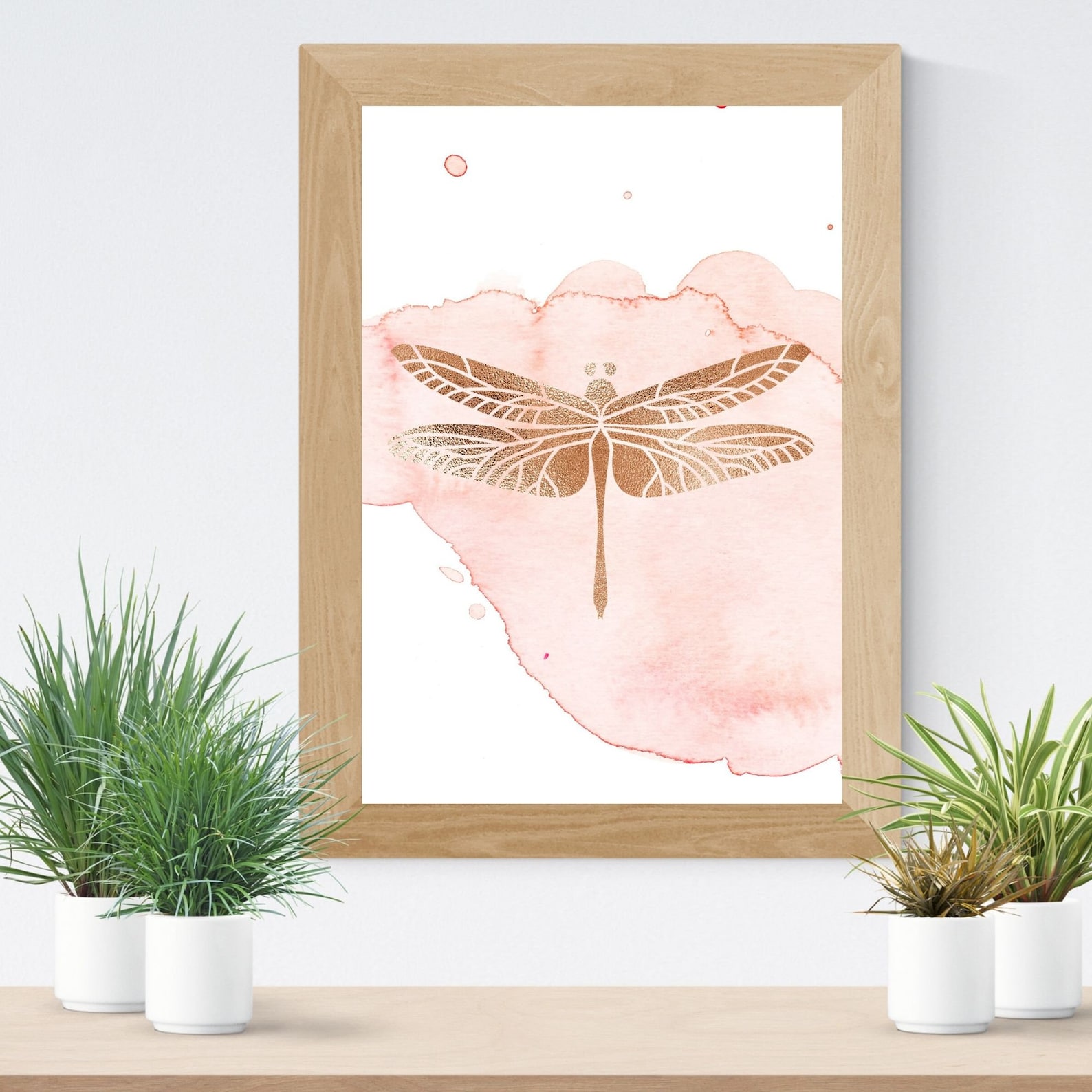 Geometric Dragonfly Watercolour Wall Art Digital Art - Etsy