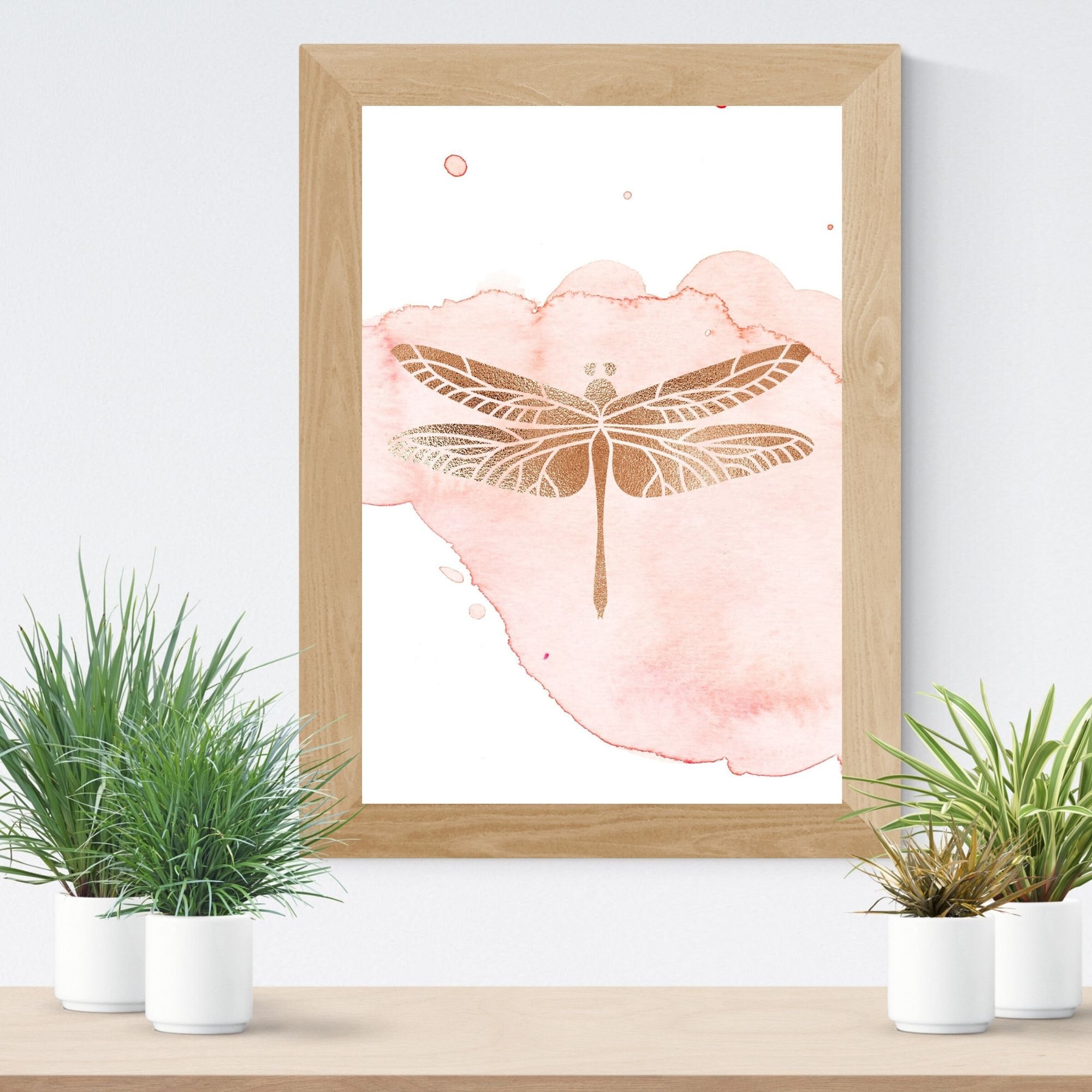Geometric Dragonfly Watercolour Wall Art Digital Art - Etsy