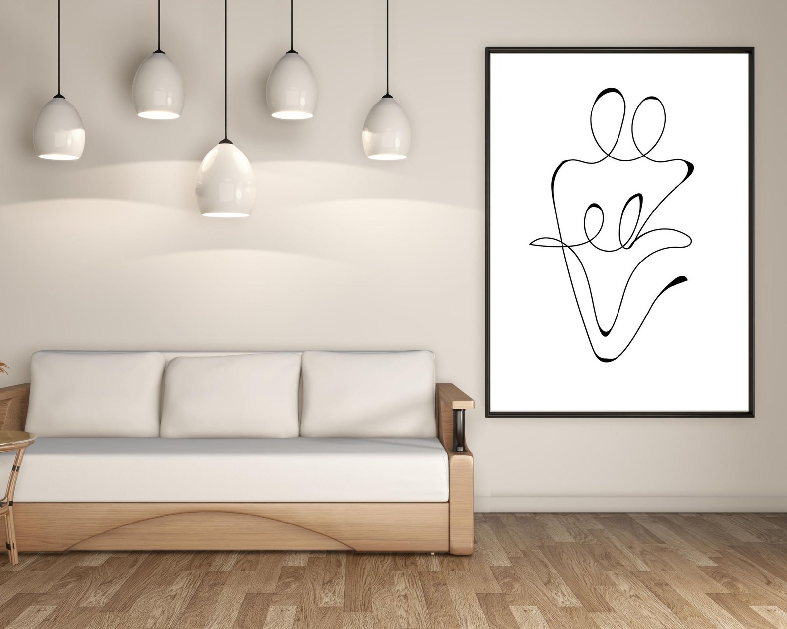 Family of Four Line Art | Family Art | Abstract Wall Print | Minimalist ...