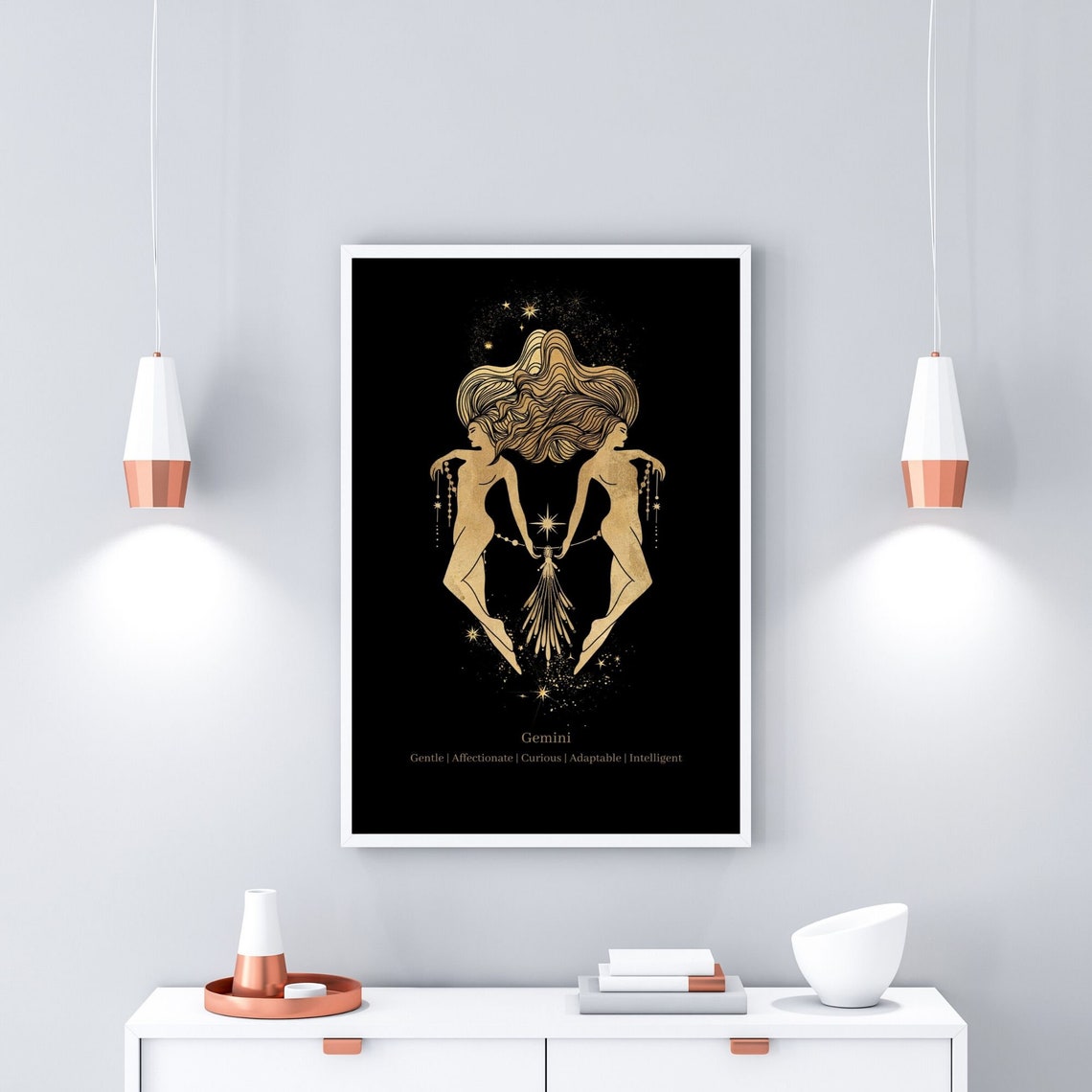 Gemini Zodiac Astrology Digital Print Poster | Etsy