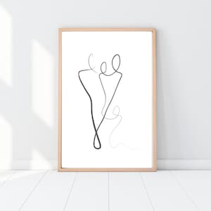 Family of Four Line Art V2 | Family Art | Abstract Wall Print ...