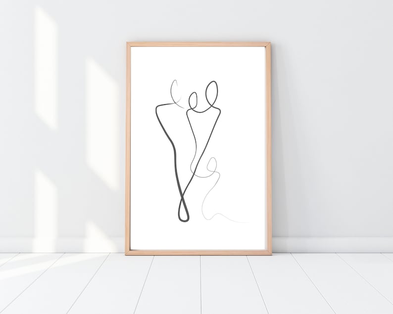 Family of Four Line Art V2 | Family Art | Abstract Wall Print ...