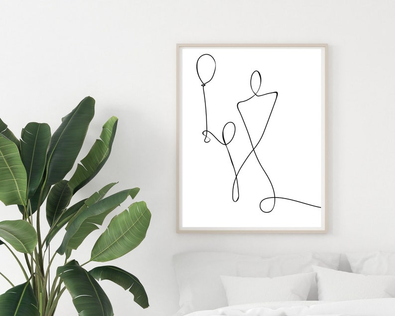 Father and Child Line Art Granddad and Child Abstract Wall - Etsy