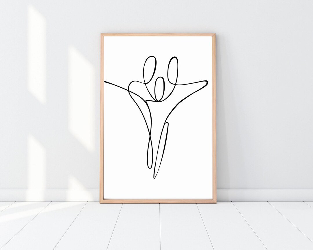 Family of Three Line Art | Family Art | Abstract Wall Print ...