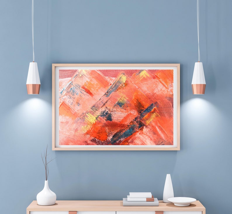 Abstract Wall Art Acrylic Art Red and Orange Art Landscape Printable ...