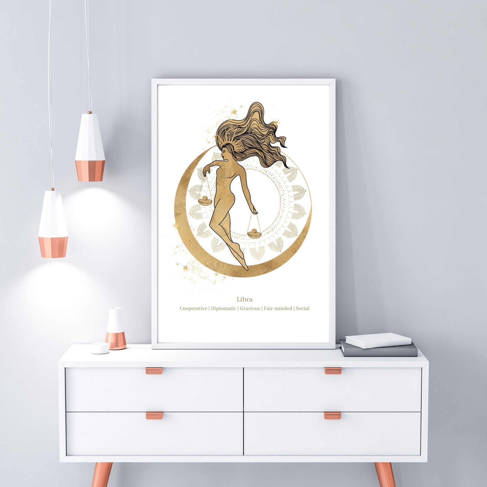 Libra Zodiac Astrology Digital Print Poster - Etsy