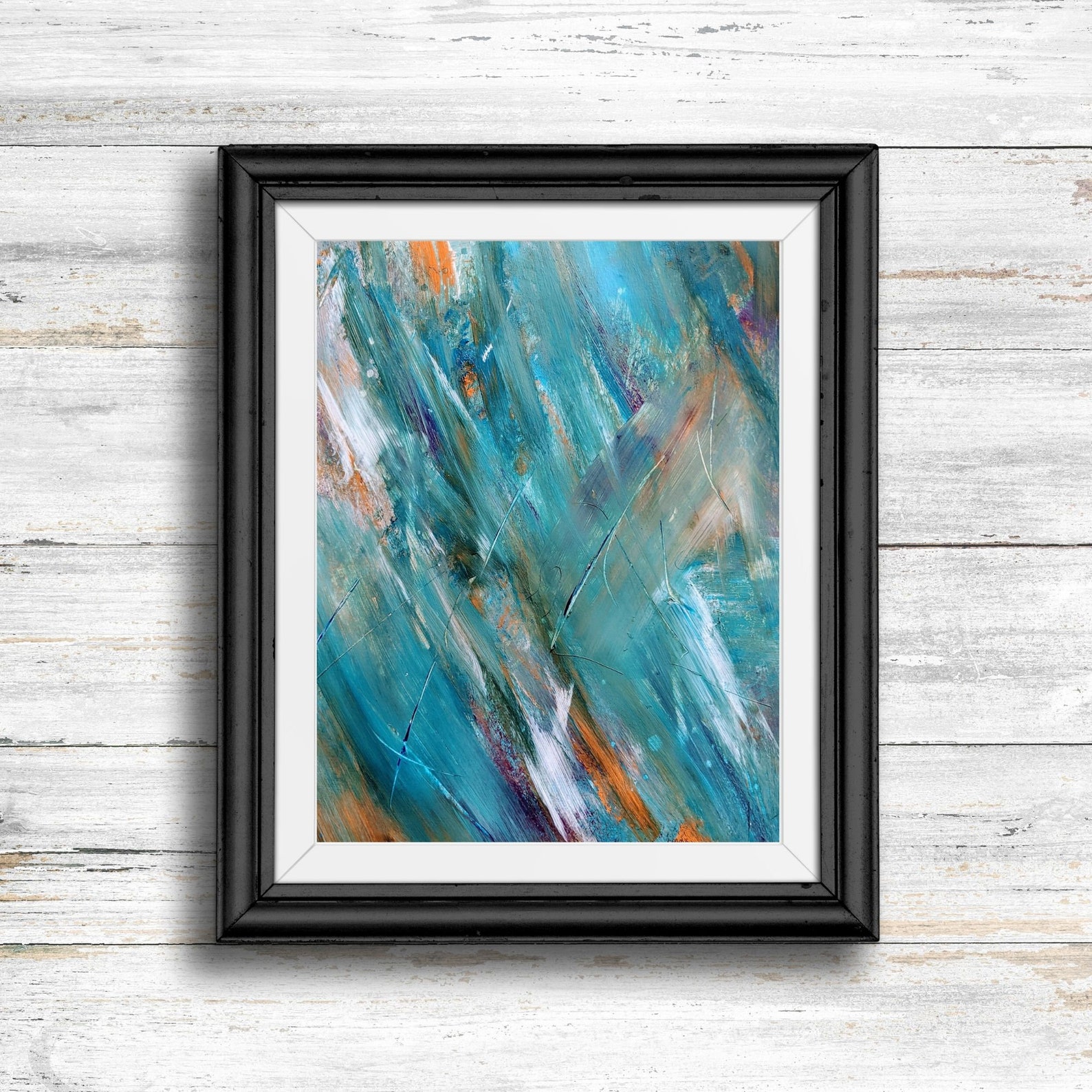 Acrylic Abstract Art Blue and Orange Art Expressive Digital Art ...