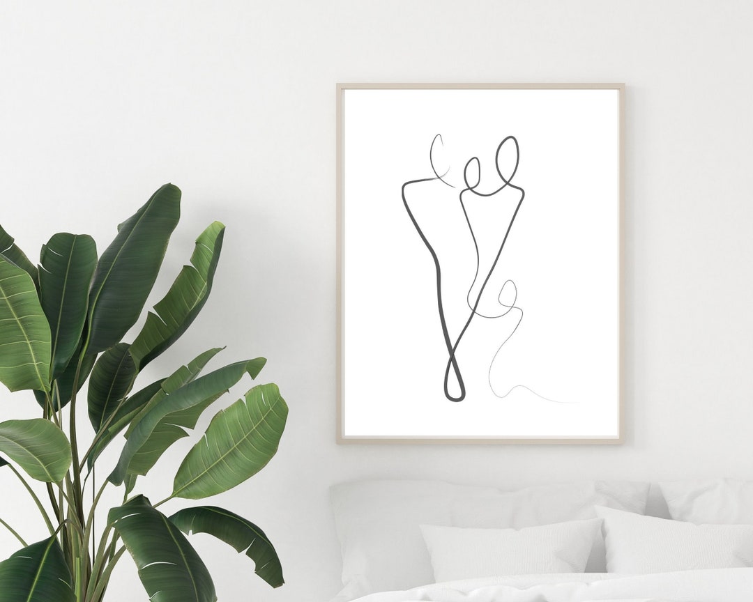 Family of Four Line Art V2 | Family Art | Abstract Wall Print ...