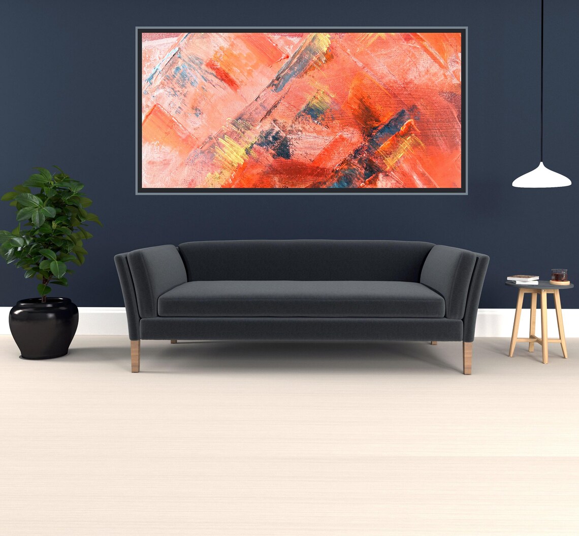 Abstract Wall Art Acrylic Art Red and Orange Art Landscape Printable ...